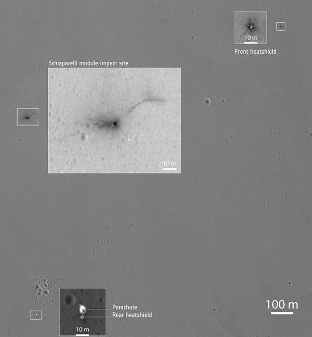 New pictures show Mars lander crash site - CBS News