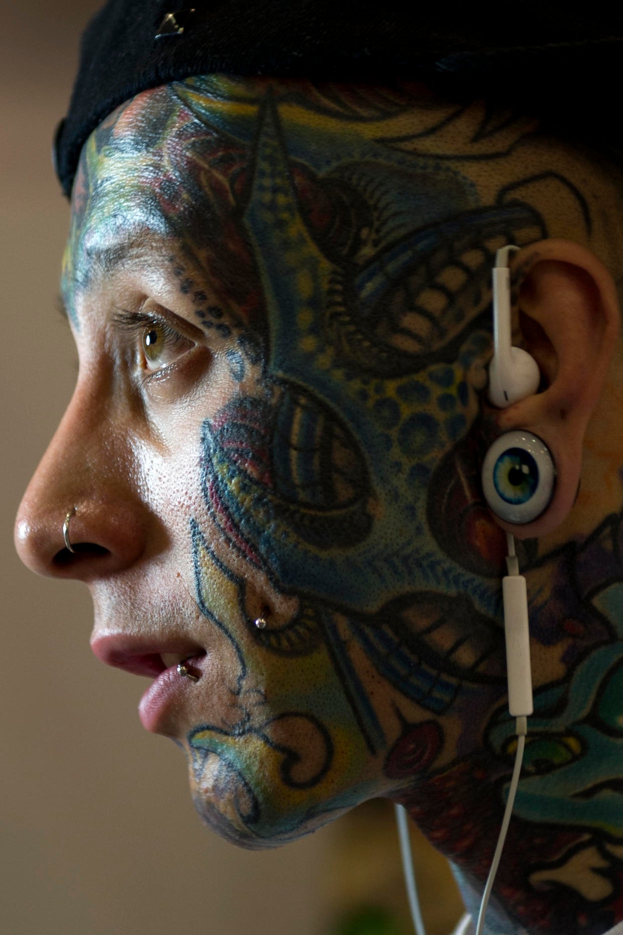 Shocking face tattoos