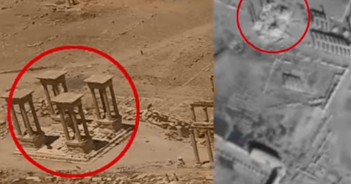 Russia drone video shows Palmyra destruction by ISIS of ancient Roman ...