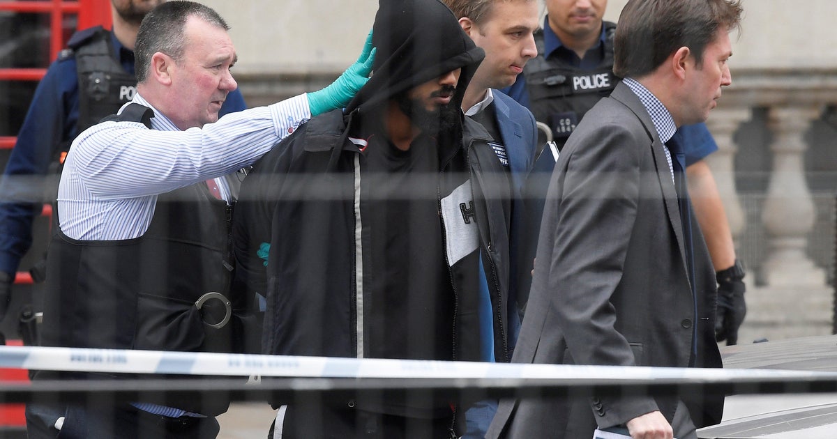 Armed man arrested on suspicion of terrorism near U.K. Parliament - CBS ...