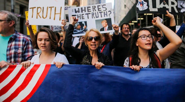 Anti-Trump protesters "March for Truth"