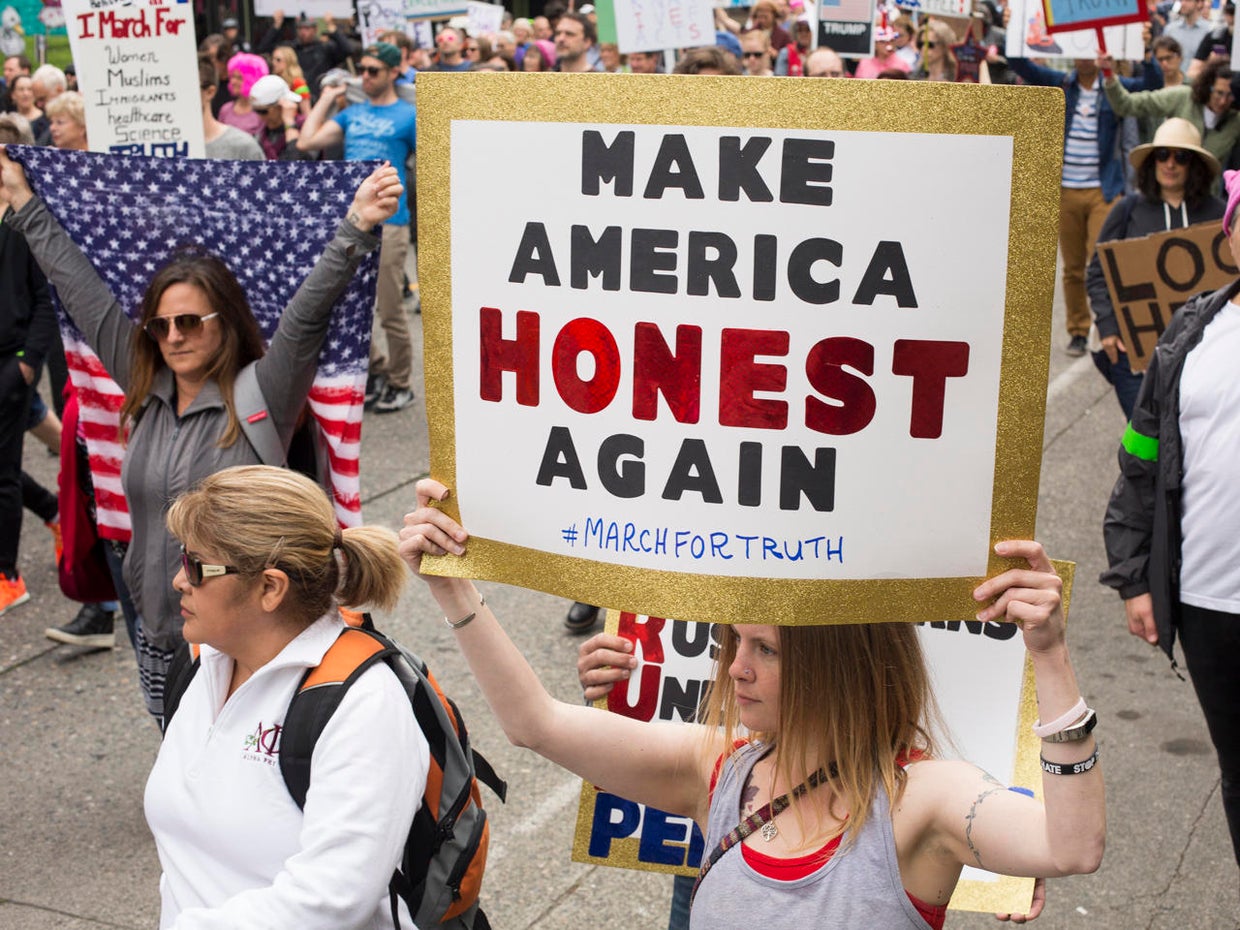 Anti-Trump protesters "March for Truth"