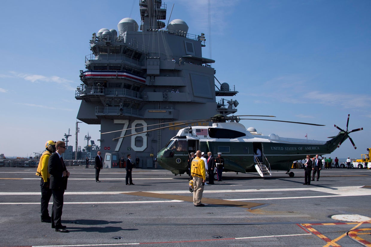 Trump says military "bigger, better, stronger" at USS Gerald R. Ford ...