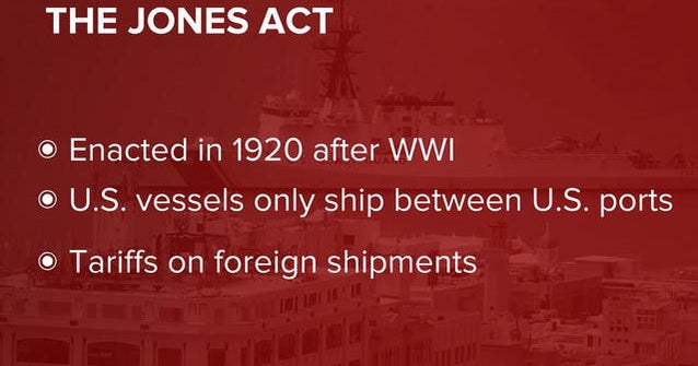 Jones Act is impacting shipments of aid to Puerto Rico - CBS News