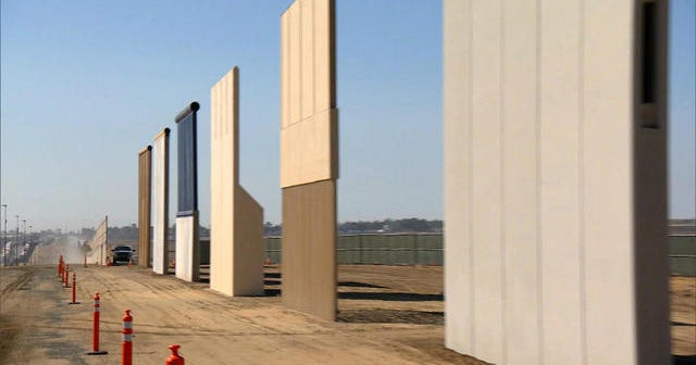 Models offer glimpse into President Trump's proposed border wall - CBS News
