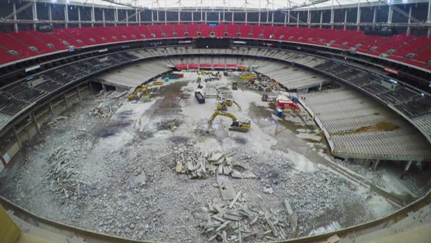 How the Georgia Dome implosion was achieved - demolition analysis - CBS ...