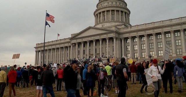 Thousands protest Trump administration's plan to shrink 2 national ...