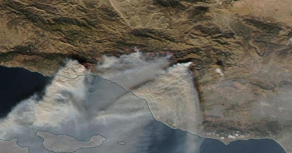 Thomas Fire: NASA images show progress on huge California blaze - CBS News