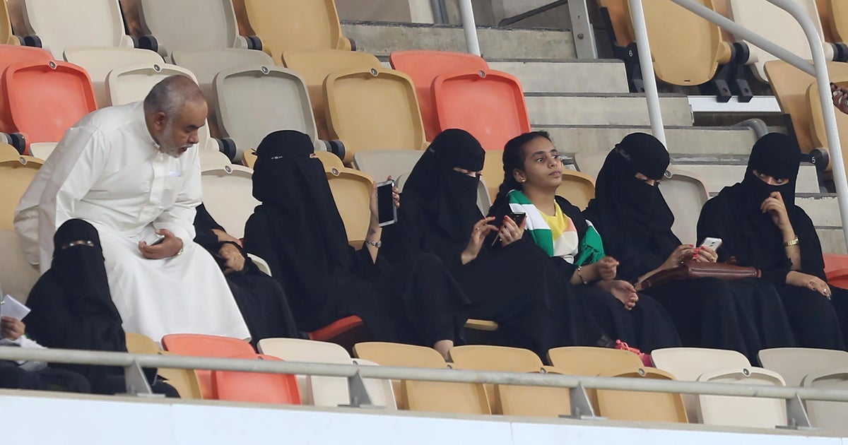 Saudi women allowed into stadiums for first time to watch soccer - CBS News
