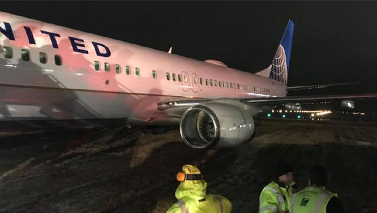 Twice-diverted United Airlines plane skids off runway in Green Bay ...