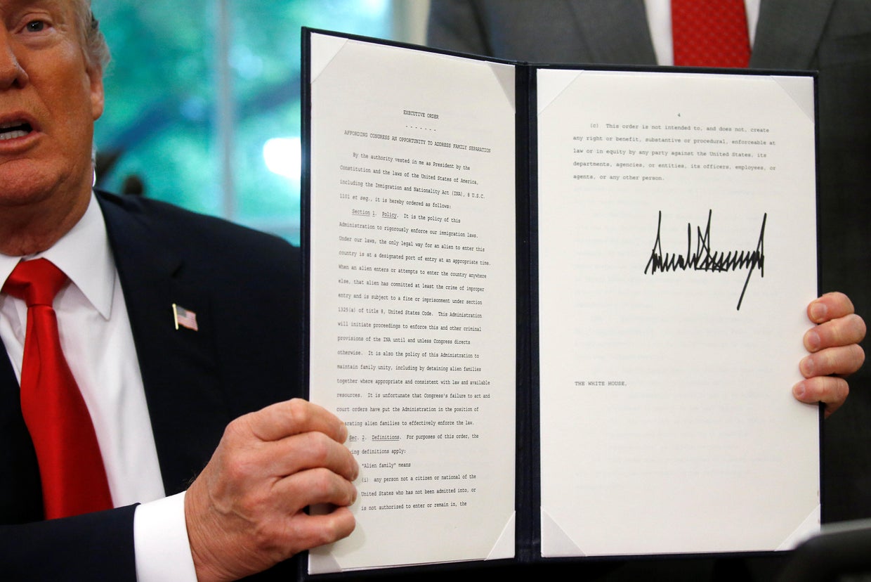 Trump signs executive order to end family separation today but says ...