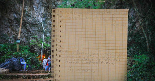 Thai boys trapped in cave write letters to their parents - CBS News