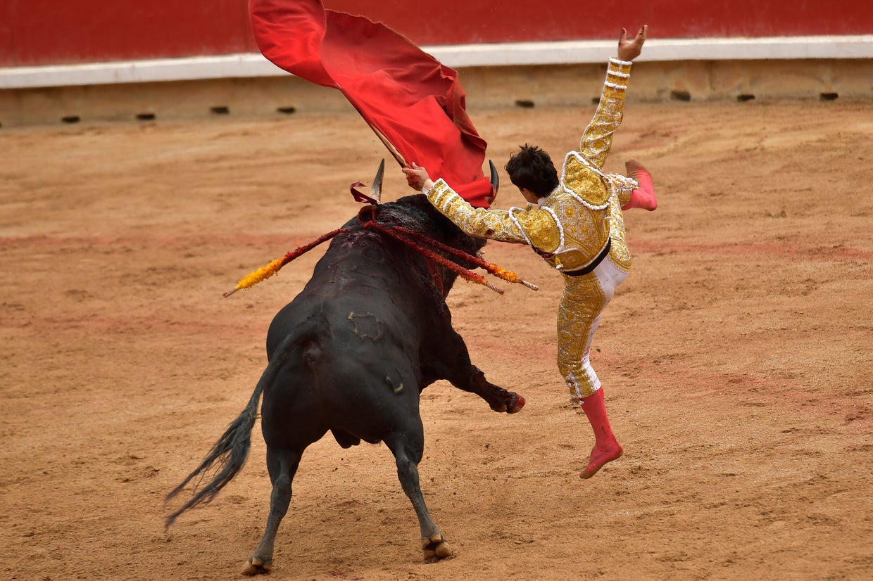 "Running of the Bulls" in Pamplona, Spain