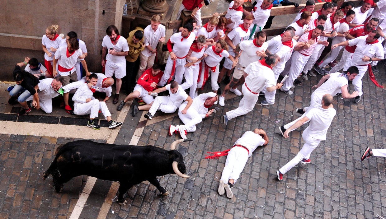 "Running of the Bulls" in Pamplona, Spain