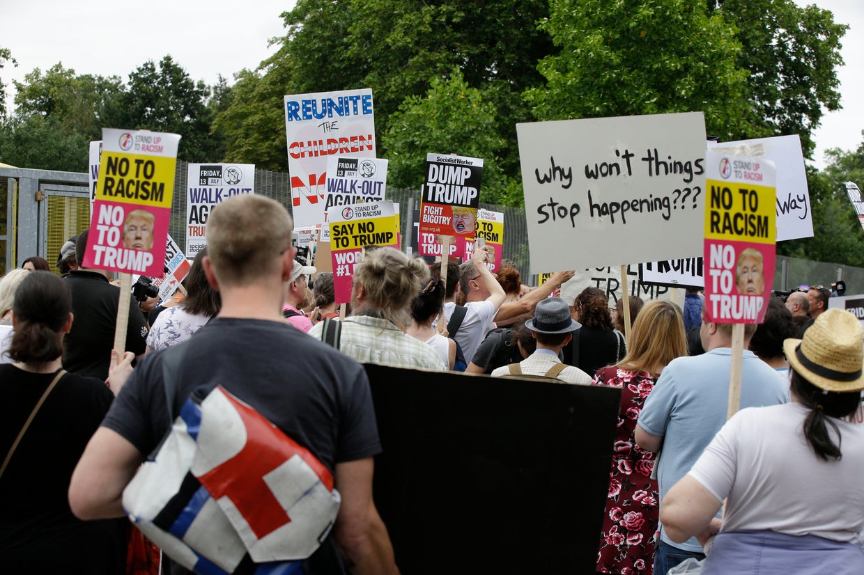 Protests mock Trump during U.K. visit