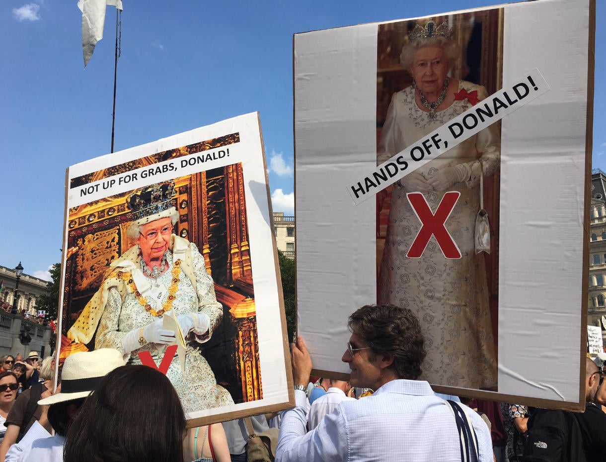 Protests mock Trump during U.K. visit