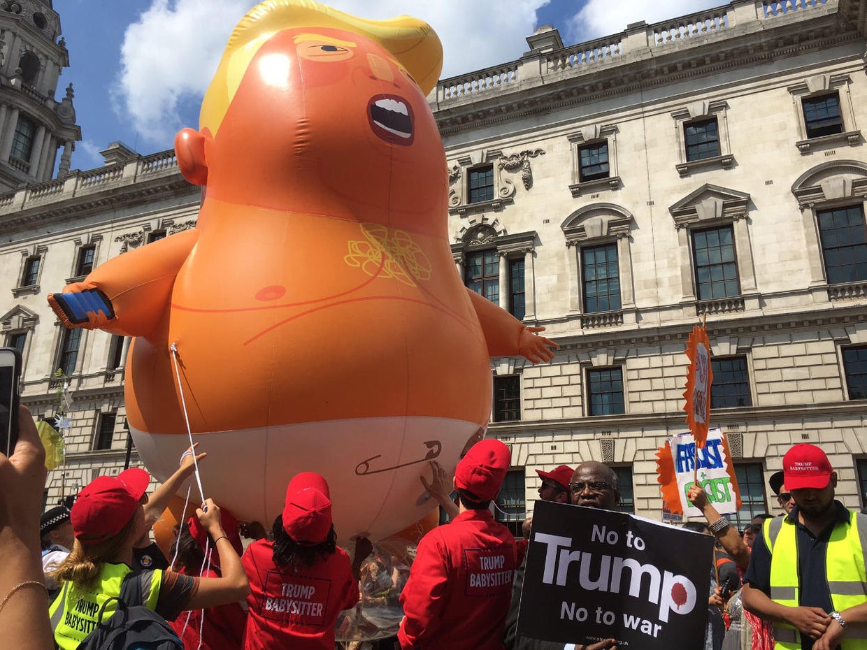 Protests mock Trump during U.K. visit