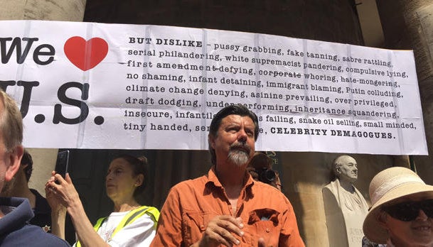 Protests mock Trump during U.K. visit