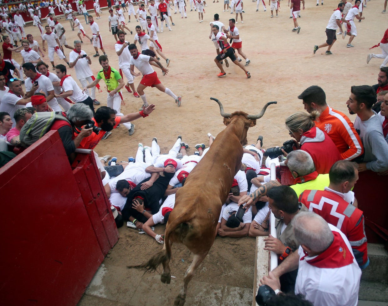 "Running of the Bulls" in Pamplona, Spain