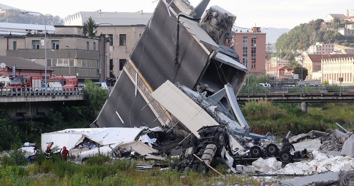 Italian bridge collapse survivor says it came down "like flour" - CBS News
