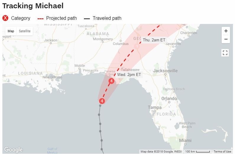Hurricane Michael, Nearing Landfall, Could Be Florida Panhandle's Worst ...