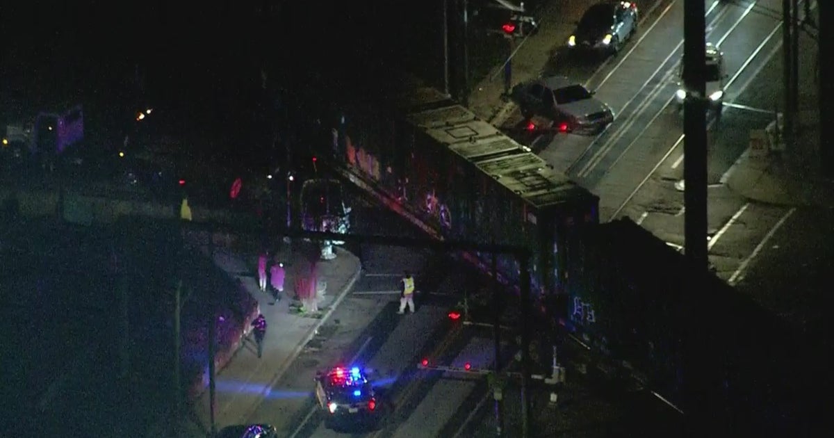 Police: Freight Train, Car Collide In Darby - CBS Philadelphia