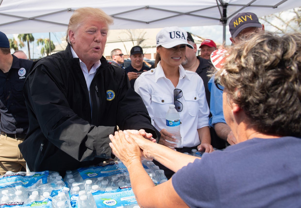 Trump laments disaster, praises leaders in tour of hurricane-ravaged ...