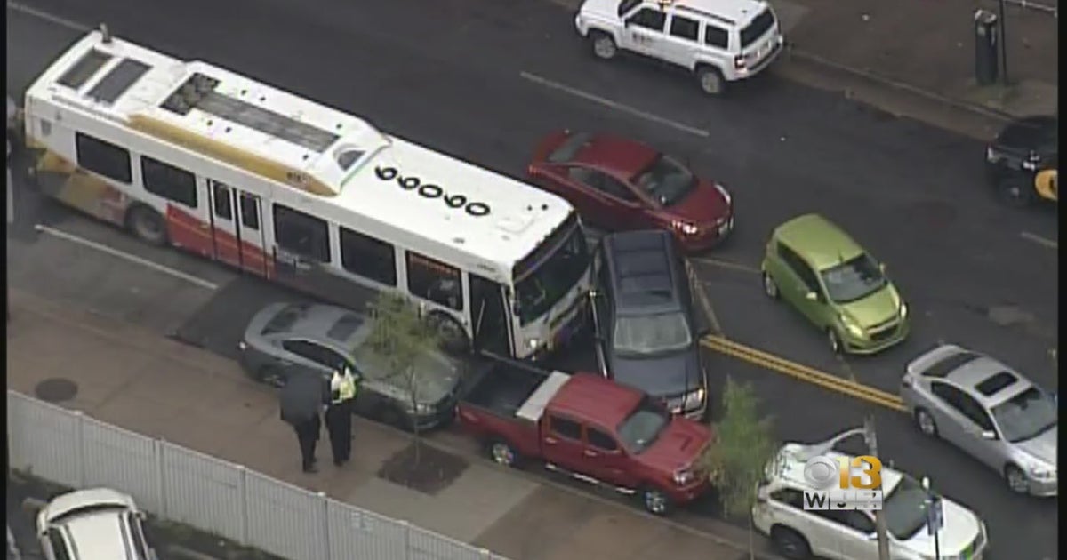 MTA Bus Involved In Crash In Downtown Baltimore - CBS Baltimore
