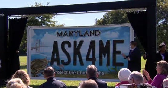 Maryland Unveils Newest Chesapeake Bay License Plate Design - CBS Baltimore
