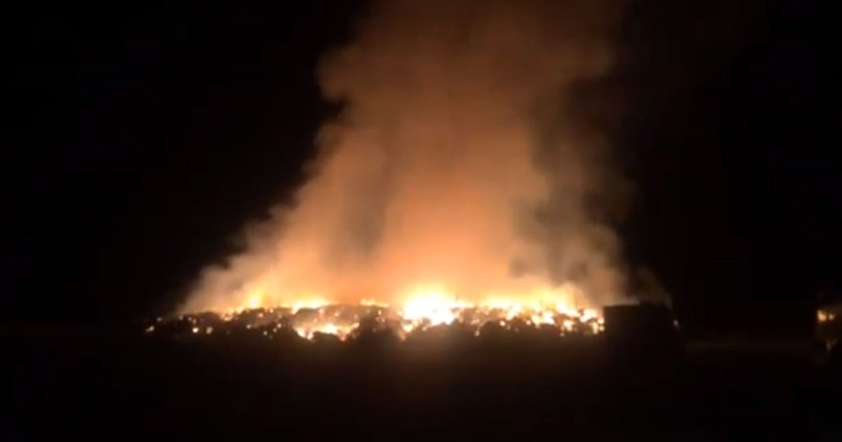 Crews To Let Hay Fire Near Woodland Burn Itself Out - CBS Sacramento