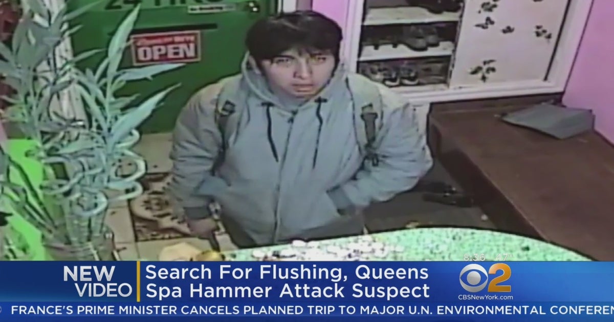 Caught On Camera: Hammer-Wielding Suspect Attacks Spa Workers - CBS New ...