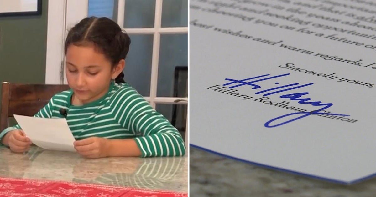 "Never stop standing up": Hillary Clinton writes letter to 8-year-old ...