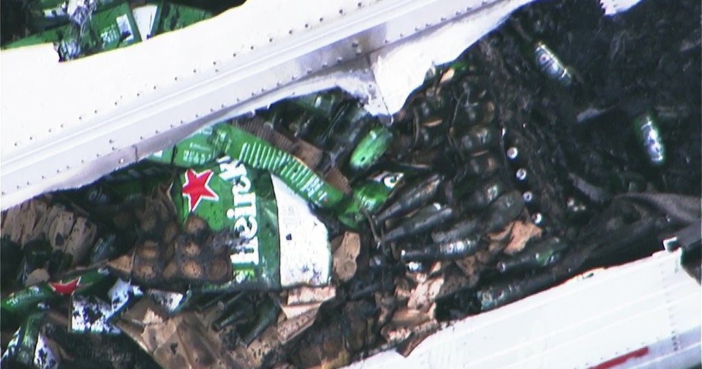 PHOTOS: Truck 'Loaded With Beer' Catches Fire On I-395 - CBS Boston