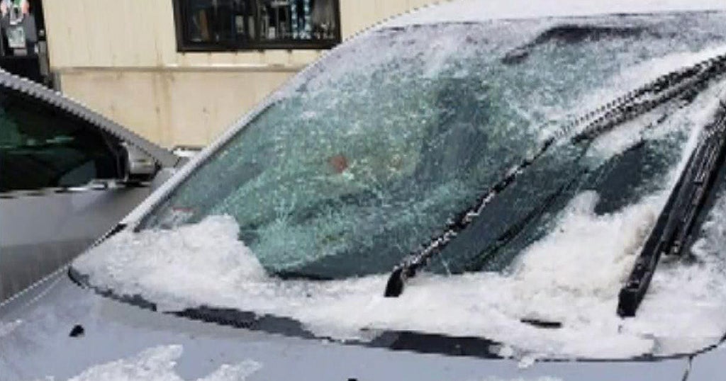 Windshield Smashed By Ice From Bridge In Auburn - CBS Boston