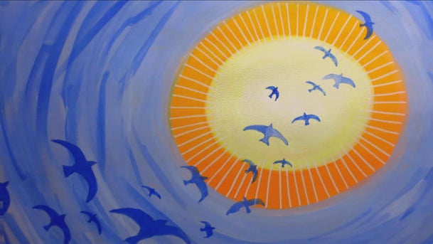 Here comes the sun! "Sunday Morning" sun art