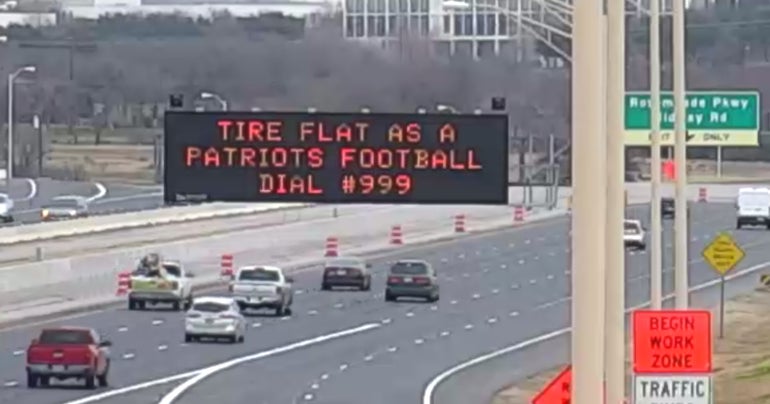NTTA Signs Poke Fun At Super Bowl While Helping Texas Drivers - CBS Texas