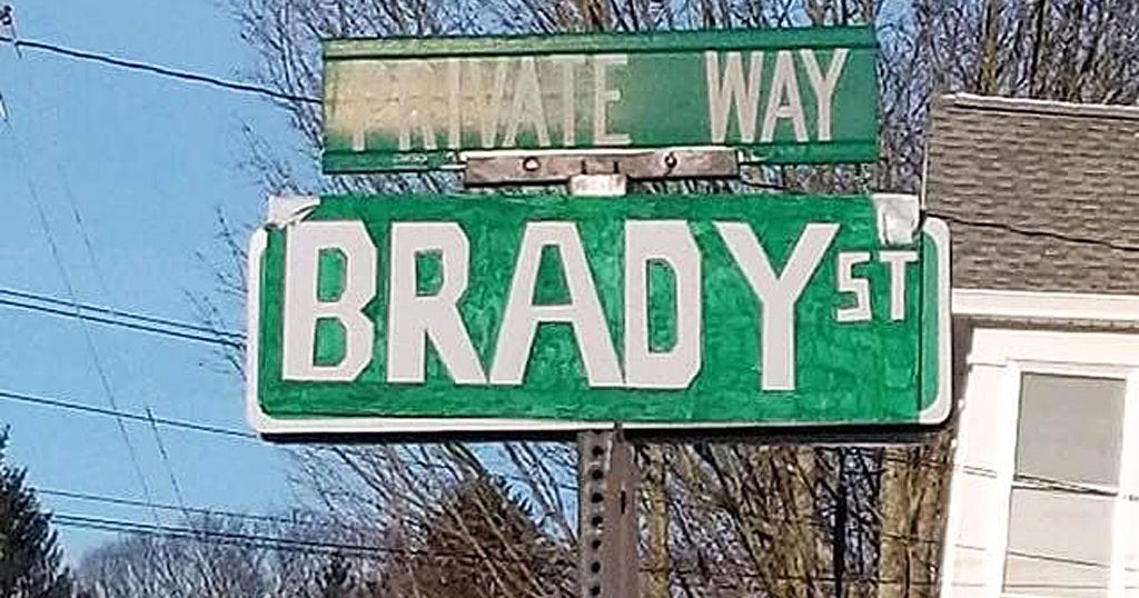 'Brady St.' Sign Covering Goff Street In Millbury Prompts Message From ...