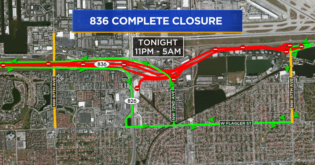 Overnight Lane Closures On Dolphin Expressway - CBS Miami