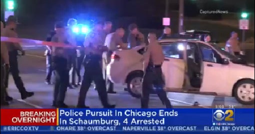 Police Pursuit In Chicago Ends In Schaumburg, 4 Arrested - CBS Chicago