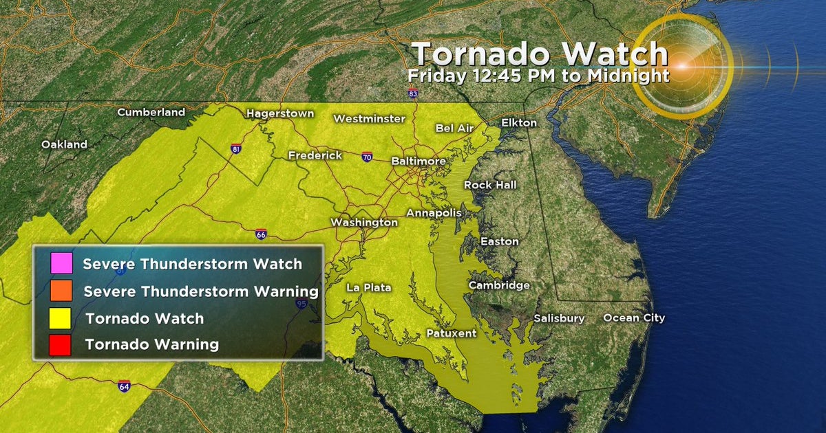 Maryland Weather: Tornado Watch In Effect - CBS Baltimore