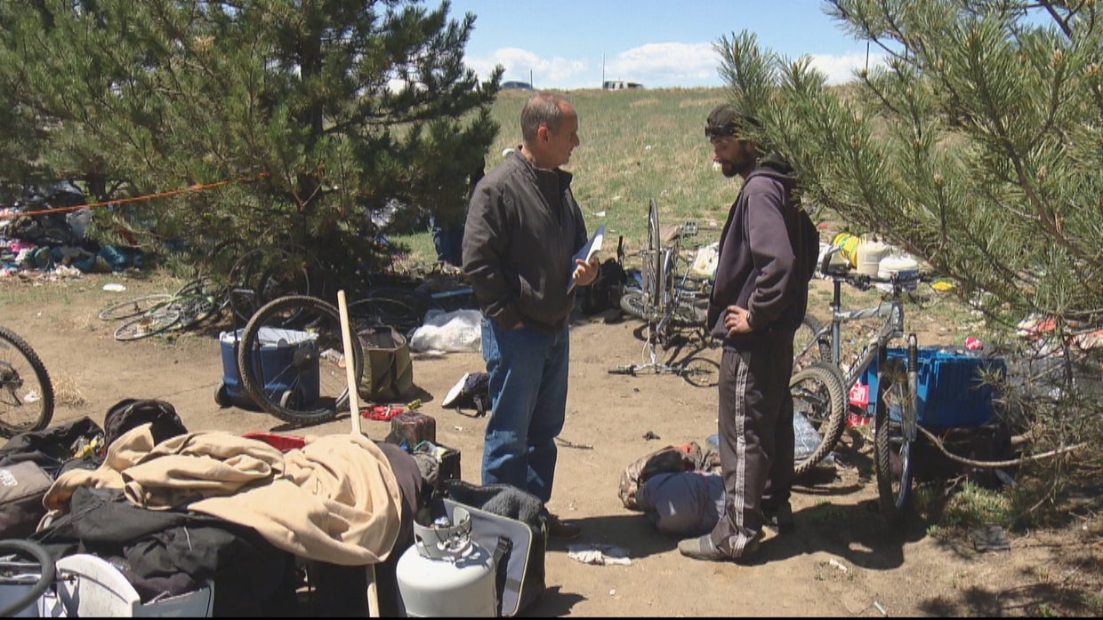 Homeless Camps Spreading Outside Of Downtown Denver, Close To DIA - CBS ...