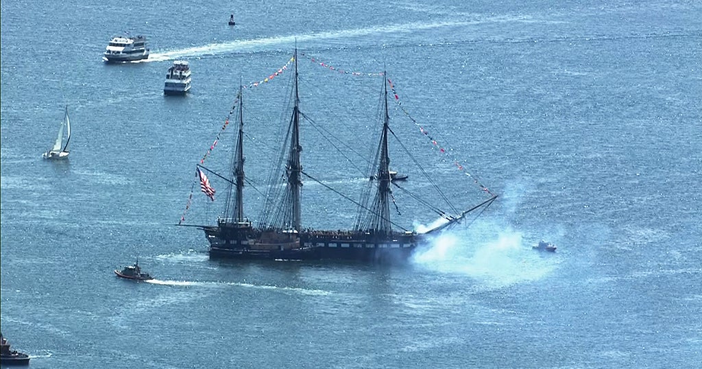 USS Constitution Fires Off 21-Gun Salute To Commemorate D-Day ...