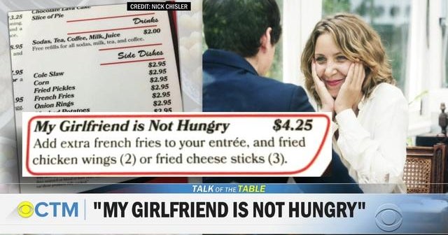 Restaurant goes viral with "My Girlfriend is Not Hungry" menu option ...