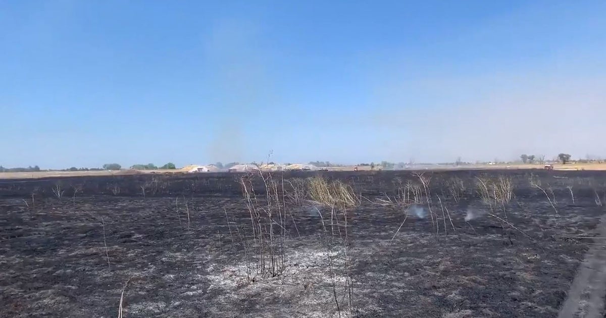 Crews Battle 50-Acre Grass Fire Near Mather Airport - CBS Sacramento