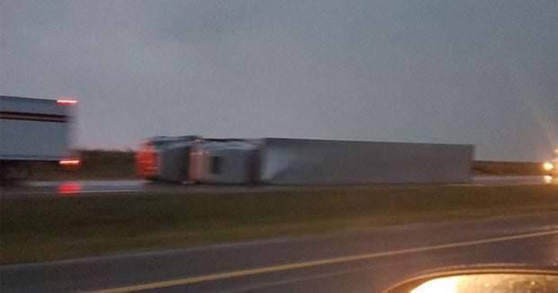 Wichita area: Strong winds blow over at least 20 semis in western ...