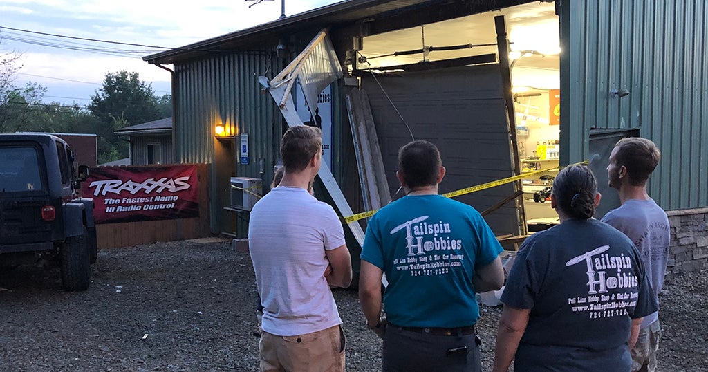 2-Car Crash Sends Vehicle Crashing Into Hobby Shop, 1 Person Injured ...