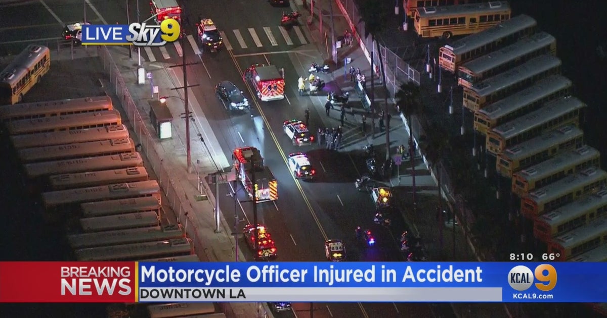 LAPD Motorcycle Cop Injured In Accident With Vehicle In Downtown LA ...