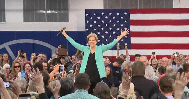 Elizabeth Warren stops "lock him up" chant directed at pro-Trump ...