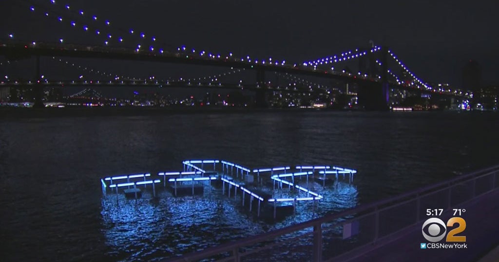 New East River Sculpture Changes Colors Based On Water Quality - CBS ...