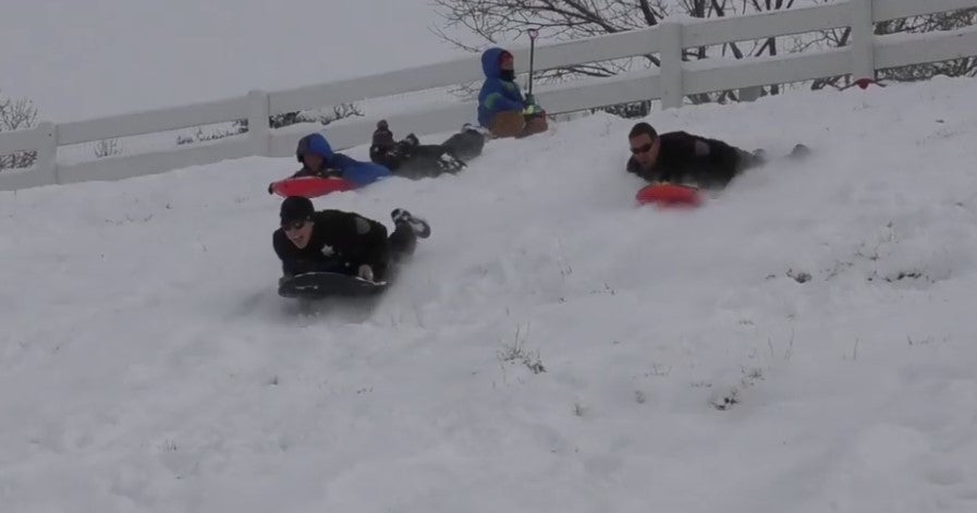 'Best Part Of The Job': Deputies Go Sledding With Kids On Snow Day ...